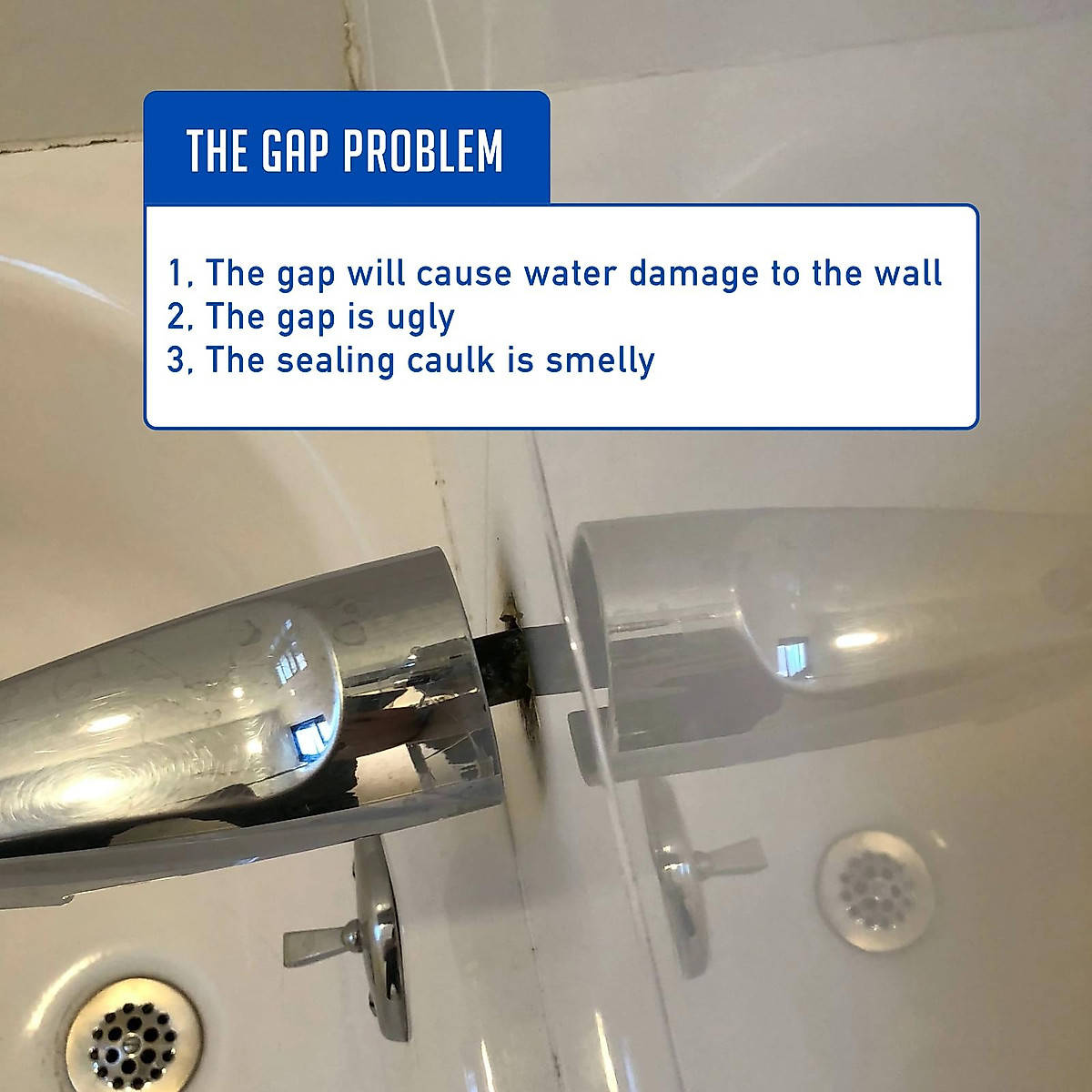 Welvzen 1/4" Spacer for Tub Spout, Flange Trim Ring for Bath Faucet, Eschutcheon Cover Plate for Spigot with Split PP Blocking Water, Shower Pipe Remodeling Sealer for Bathroom(SUS304-Brushed)