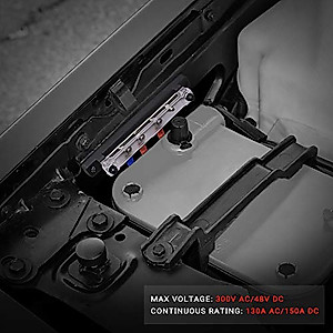MICTUNING 4 Terminal Bus Bar & Cover Ground Distribution Block - Car Boat Marine Power Distribution Terminal Block