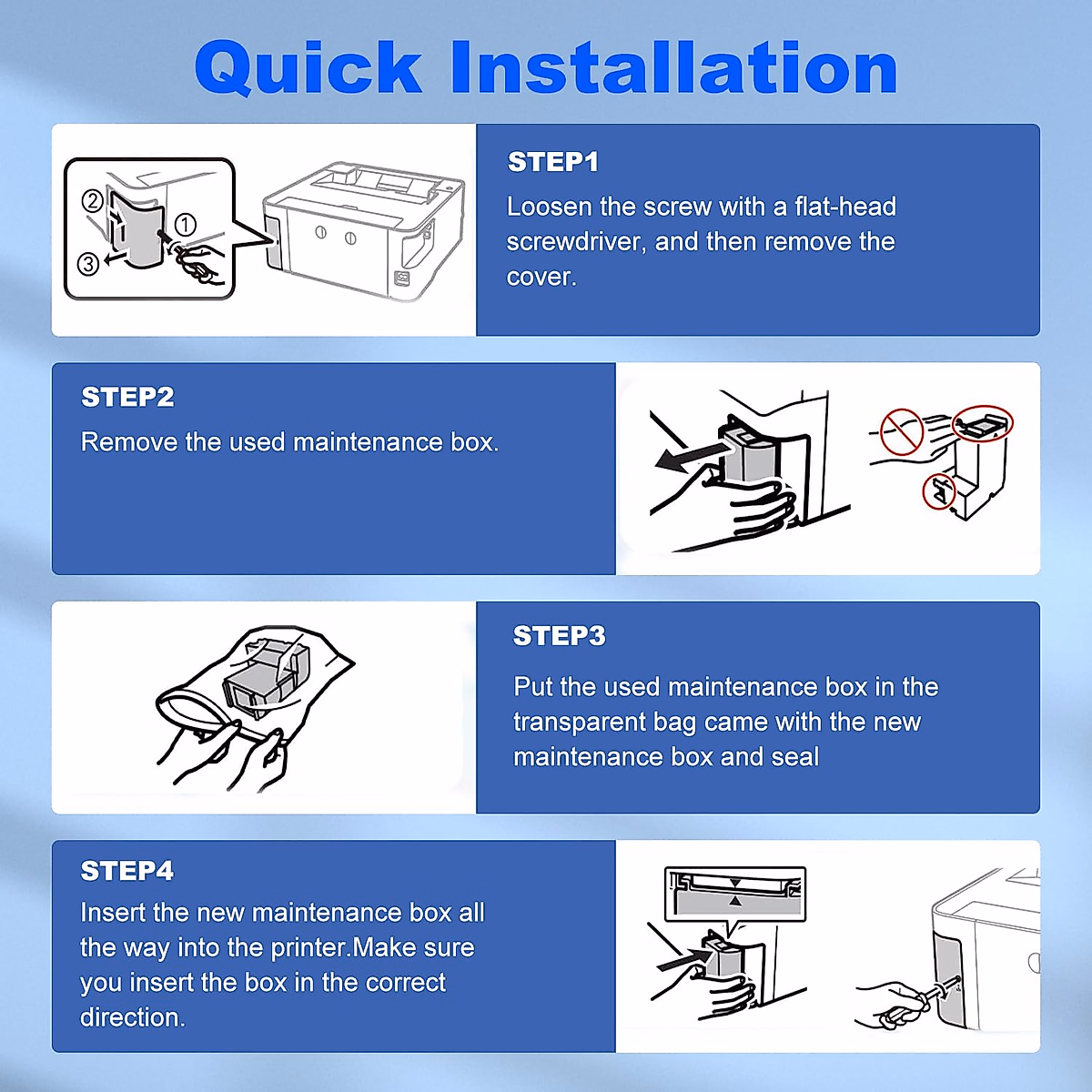 T04D1 Ink Maintenance Box for ET-15000 ET-3750 ET-3760 WF-2860 ET-4760 ET-3850 ET-4850 XP-5100 Printers（TO4D1/ EP-04D1/ TO4D100/ EWMB2/ 04D1 Waste Ink Tank）