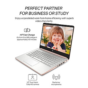 hp Stream 14 inch Laptop for Student and Business, Intel Quad-Core Processor, 16GB RAM, 320GB Storage (64GB eMMC + 256GB Card), 1-Year Office 365, Webcam, Long Battery Life, Win11 H