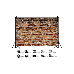 YYNXSY 10X10FT Brick Wall Background Primary Color Brick Background Large Fabric Brick Photo Background Baby Shower Birthday Party Wedding Graduation Home Decoration Photo Booth Prop Banner YY-6