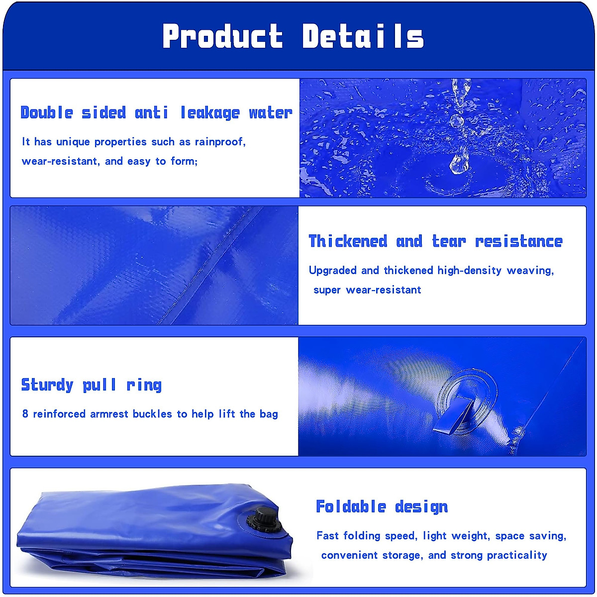 Water Bladder Storage Containers,240L/63Gallon Portable Fresh Water Storage Tank,Bathtub Water Storage Bladder Barrel Bag for Drought Resistance Fire Protection Agricultural Irrigation Outdoor