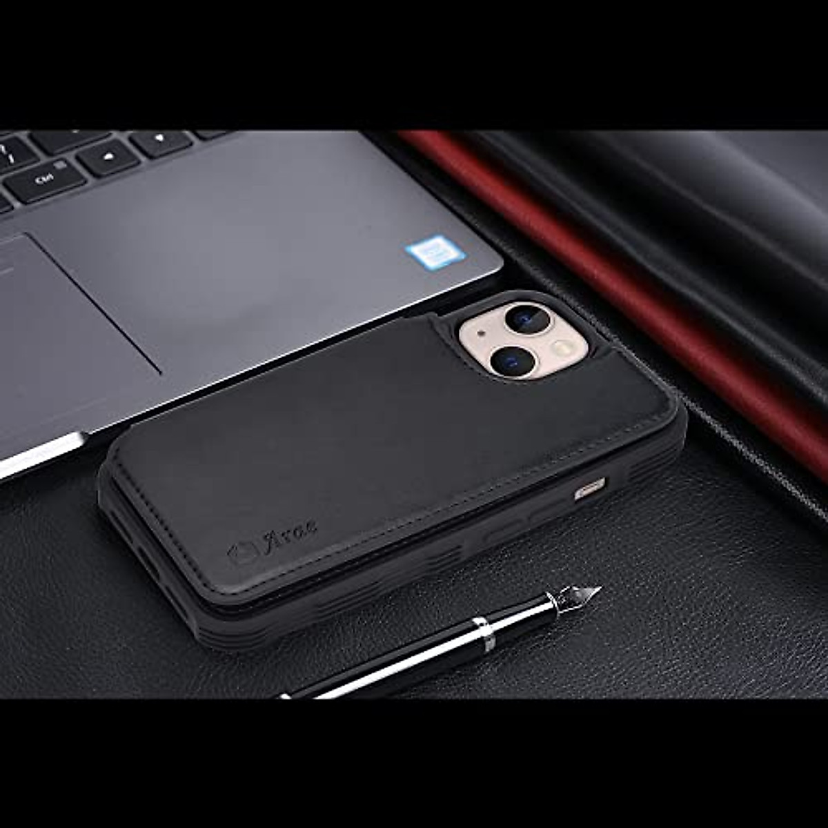 Arae Case for iPhone 13 [6.1 inch] - Wallet Case with PU Leather Card Holder Back Flip Cover for iPhone 13 6.1 inch-Black