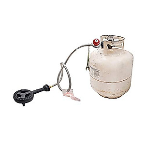 ARC G20S Heavy Duty Cast-Iron Burner Head up to 65,000 BTU, 0-20 PSI High Pressure Adjustable Propane Regulator Hose Set with Tools, CSA Certified, 47" Gas Hose, 5.5" Burner Head