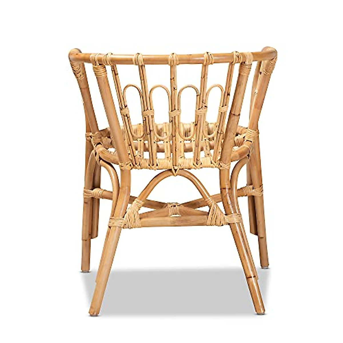 bali & pari Luxio Modern and Contemporary Natural Rattan Dining Chair