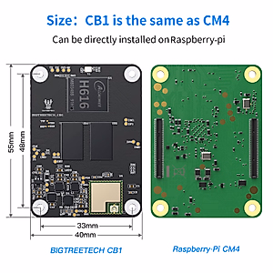 BIGTREETECH CB1 V2.2 Core Control Board 100M 1GB DDR3 RAM Motherboard Support HDMI5 Klipper/Debian for Manta E3 EZ/Manta M4P/Manta M5P/Manta M8P, PI4B Adapter V1.0, Raspberry-pi 4 3D Printer Board