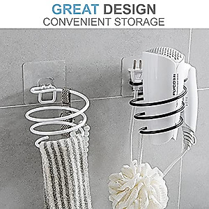 Hair Dryer Holder Bathroom Organizer - No Drilling Blow Dryer Holder - Hair Dryer Holder Wall Mounted, Hair Dryer Stand Bathroom Cabinet Organizer, Bathroom Organizer Under Sink, Curling Iron Holder