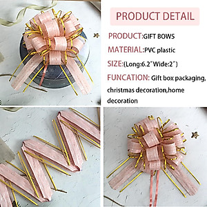 6 pcs Pull Bow Wrapping Pink Bows for Gift Wrapping Pull Bows for Wedding Baskets,Pull Bows for Gift Wrapping,6 Inches Diameter Gift Bows,Gift Baskets,Birthday Party,Valentine's Day (Pink)
