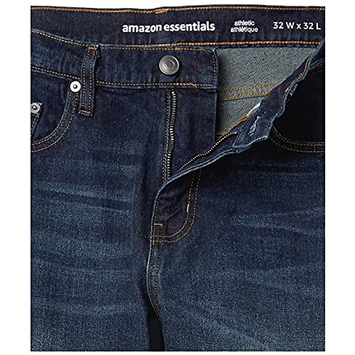 Amazon Essentials Men's Athletic-Fit Stretch Jeans - Dark Wash, 33W x 32L