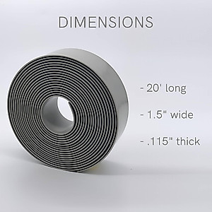 KOMORAX Gray 1.5" Wide 20' Length Chair Vinyl Strap Strapping for Patio Lawn Garden Outdoor Furniture Matte Finish Color