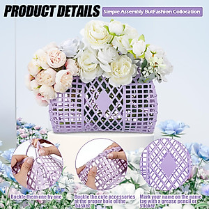 Sweetude 12 Pcs Jelly Bags with Sunglasses Jelly Purse Basket Reusable Tote Beach Handbags for Women Girls Kid(Colorful)