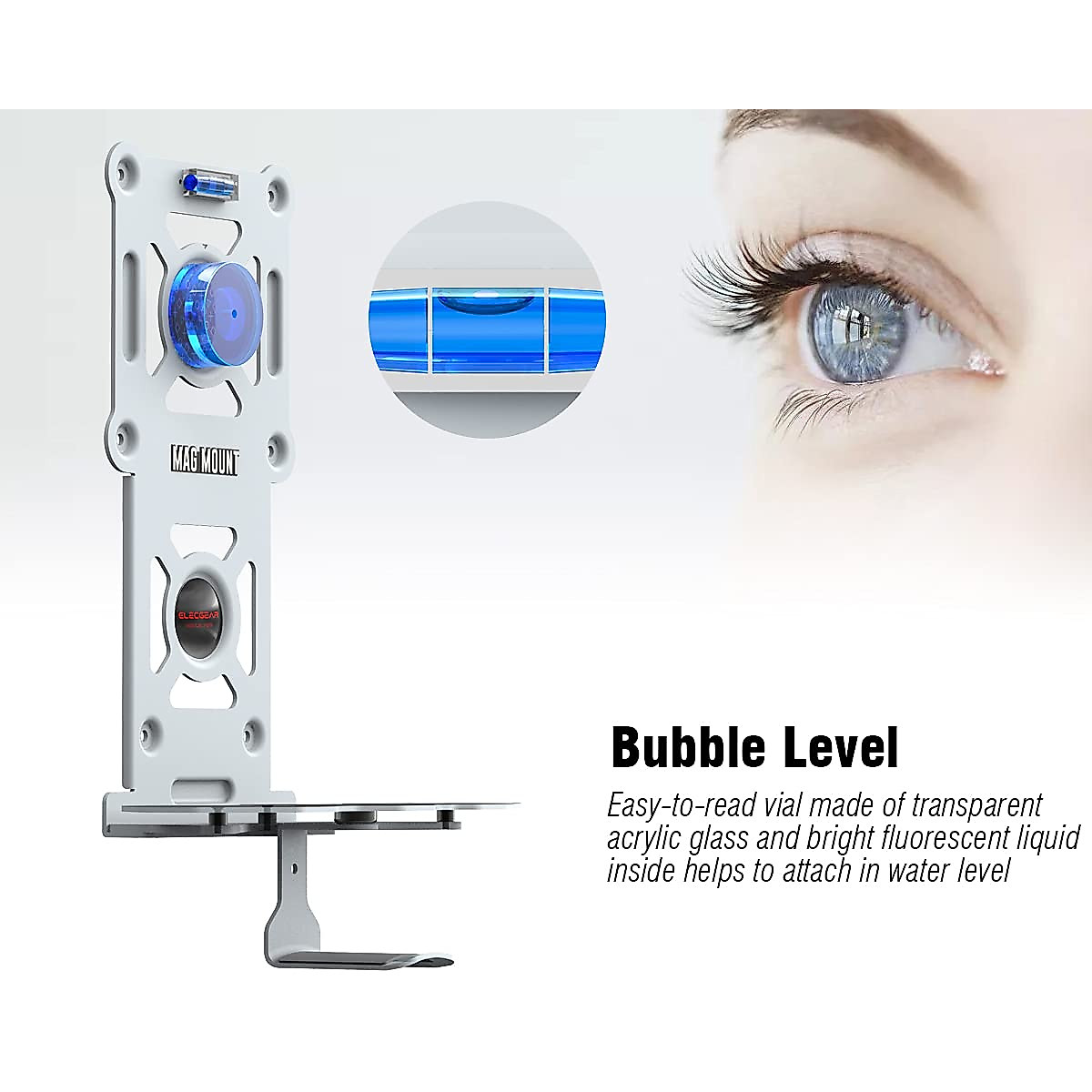 ElecGear PS5 Magnetic Wall Mount, Metallic Mount for Playstation 5 Ultra HD and Digital Edition, Pulse 3D Gaming Headset Hook, Magnets and Built-in Level Design fits Left or Right Beside TV