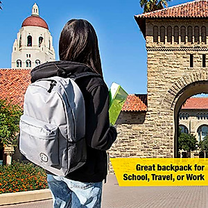 BAZIC School Backpack 17" Navy Blue, Lightweight School Bag Padded Back & Adjustable Strap for Students, Travel Bag Fit A4 Notebook, 1-Pack