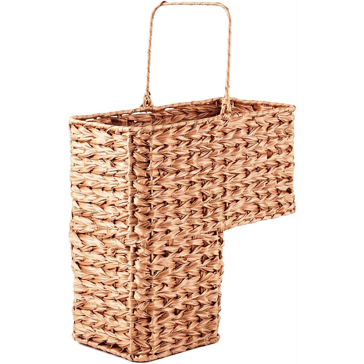 PEMAR Wicker Stair Step Basket, Hand Woven Multi Storey House Staircase Basket Bin, Felt Storage Basket for Stairsteps, Shoe Organising, Laundry Gathering, Toy Storage Organiser