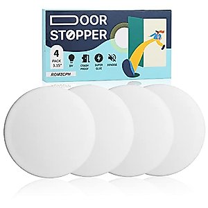ROMZCPH Door Stopper Wall Protector 4PCS ,3.15" Large Door Handle Bumper, Silicone Wall Protectors from Door Knobs –The Home or Office (White)