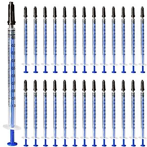 100 Pack Plastic Syringe with Cap, 1ml 1cc Syringe without Needle, Non-Sterile, Not for Injection