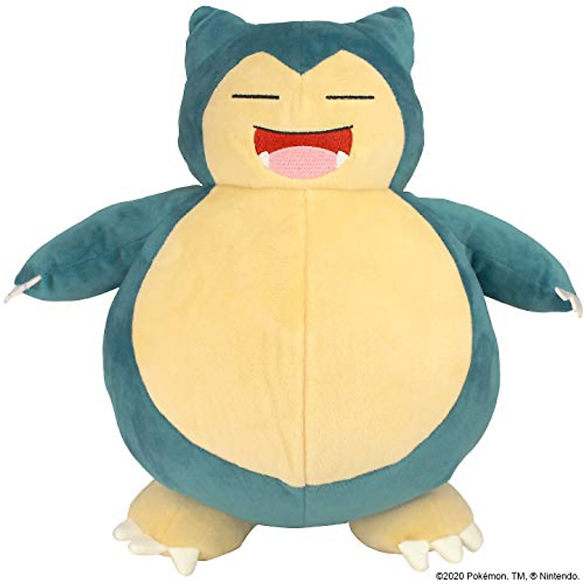 Pokemon Snooze Action Snorlax Plush, 10-Inch Plush Toy - Features Over 20 Authentic Snorlax Sounds, with 2 Modes of Play: Asleep & Awake, Plus Vibrating Belly - Eats Pecha Berry (Included)
