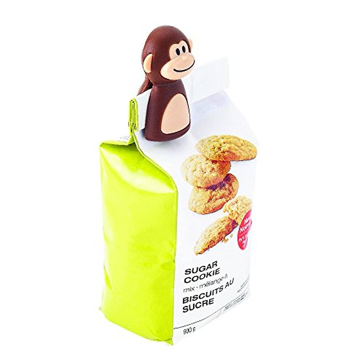 MSC International 77729 Joie Monkey Bag Clips, Set of 2, 2.75 1.75 x 1.5-Inches, BSG, Brown