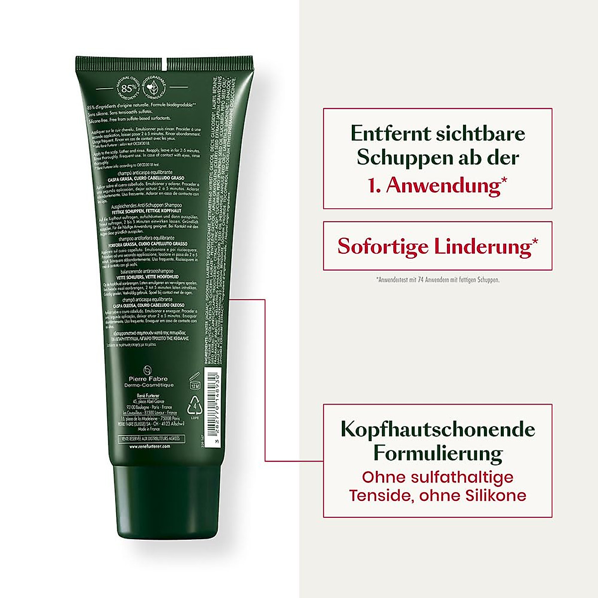 Rene Furterer NEOPUR Scalp Balancing Shampoo - For Dry Scalps Prone to Loose Dandruff - With Wild Ginger & Celery Seed - Dermatologist Tested - 5 fl. oz.