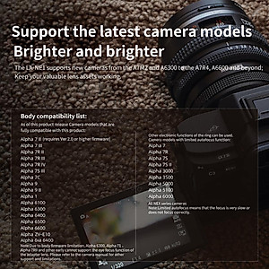 Monster Adapter LA-NE1 Auto Focus Compatible with Contax N Mount Lens to S0NY- E Mount Camera