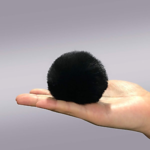 Cityelf Cute Faux Rabbit Fur Ball Pom Pom Keychain Car Key Ring Handbag Tote Bag Pendant Purse Charm (BLACK)