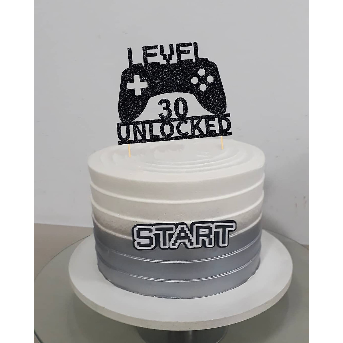 Level 30 Unlocked Cake Topper, Video Game Cake Topper, Game Controller Cake Topper for 30th Birthday Party Decoration