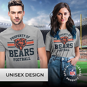 Team Fan Apparel NFL Adult Property of T-Shirt - Cotton & Polyester - Show Your Team Pride with Ultimate Comfort and Quality (Chicago Bears - Sport Gray, Adult X-Large)