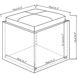 SIMPLIHOME Rockwood 18 inch Wide Contemporary Square Cube Storage Ottoman with Tray in Distressed Slate Grey Vegan Faux Leather, Assembled, for the Living Room, Entryway and Family Room