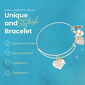 Infinity Collection - Best Friends Bangle Bracelets for Women, Engraved (Not Sisters By Blood But Sisters By Heart) Rose Gold Friend Jewelry, Infinity Adjustable Bracelets. Gift for Friends