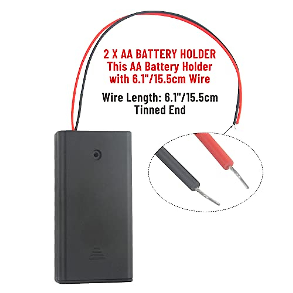 WMYCONGCONG 10 PCS 2X 1.5V AA Battery Holder Case Storage Box w/Wire Leads and ON/Off Switch