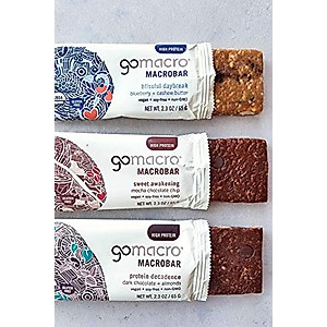 GoMacro Variety Pack, 1 bar each (pack of 12) - 12 Flavors including 3 new flavors