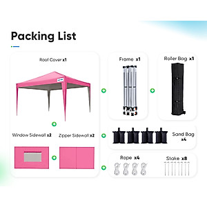 Quictent Privacy 10x10 Pop up Canopy Tent with Sidewalls and Roll-up Ventilated Windows, One Person Setup, Easy Outdoor Commercial Gazebo Shelter Enclosed Waterproof, Bonus 4 Sandbags