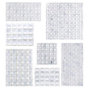 Amazon Basics 300-Piece Clear Self Adhesive Rubber Bumpers Pads, 6.9 x 4.5 x 0.6 Inch