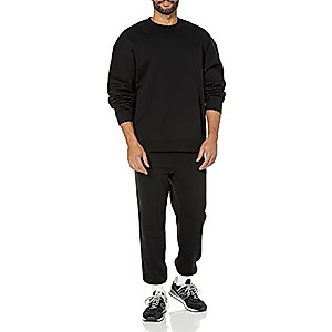 Amazon Essentials Men's Oversized-Fit Crewneck Sweatshirt (Available in Big & Tall), Black, XX-Large