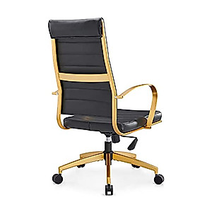 CAROCC Gold Office Chair Executive Office Chair Ergonomic High Back Conference Computer Chair with Lumbar Support White Executive Swivel Office Desk Chair 350+lb 4020 (Gold Black)