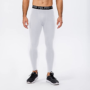 CARGFM Men's Thermal Compression Pants with Pocket Warm Winter Base Layer Running Tight Workout Leggings Underwear