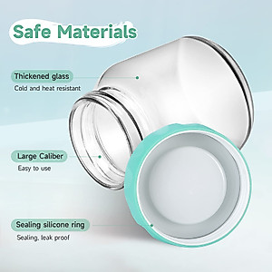 TANKLANCY 4 Pack Glass Food Storage Jars with Screw Lid for Overnight Oats Containers,10 oz Mini Glass Overnight Oats Jars