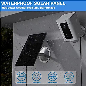 Solar Panel for Wireless Security Camera, Waterproof Solar Panel Compatible for Nest, Ring Stick Up Cam Battery and Ring Spotlight Cam Battery 5V 4.5W（ 2PCS）