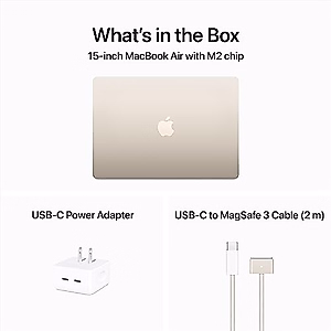 Apple 2023 MacBook Air Laptop with M2 chip: 15.3-inch Liquid Retina Display, 8GB Unified Memory, 512GB SSD Storage, 1080p FaceTime HD Camera, Touch ID. Works with iPhone/iPad; Starlight