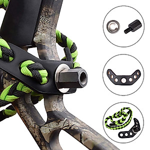 YLS Bow Slings Archery Wrist Sling Compound Bow Easy Carry Adjustable for Hunting Shooting Green