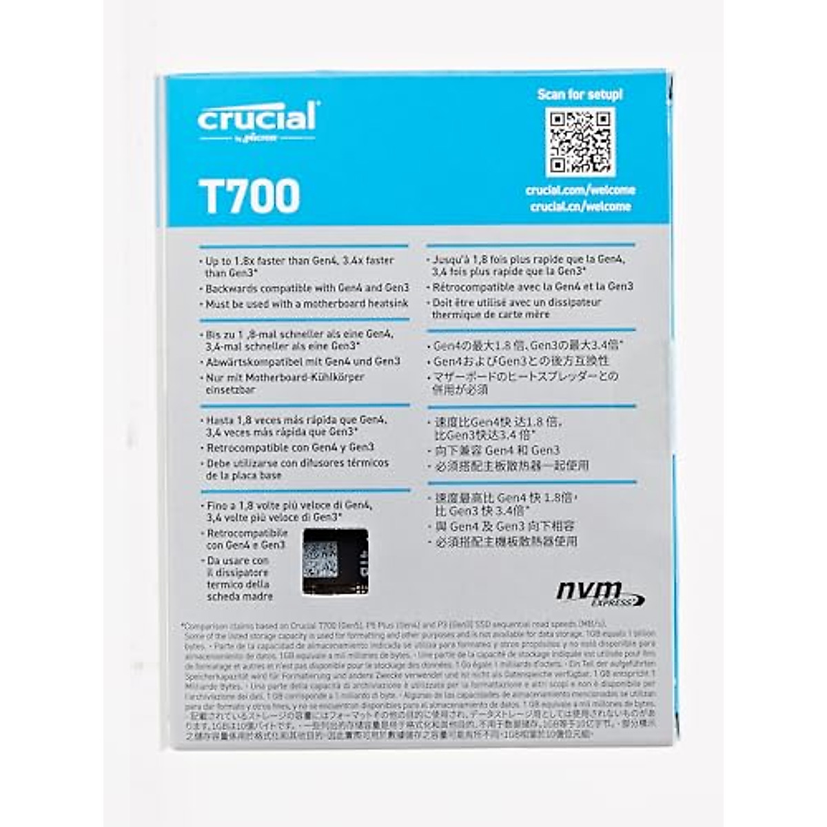 Crucial T700 4TB Gen5 NVMe M.2 SSD - Up to 12,400 MB/s - DirectStorage Enabled - CT4000T700SSD3 - Gaming, Photography, Video Editing & Design - Internal Solid State Drive