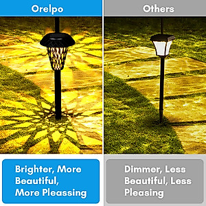 Orelpo Solar Pathway Lights Outdoor 8 Pack, LED Solar Garden Lights, Outdoor Solar Landscape Lights Waterproof Warm Light Path Lamps for Pathway, Walkway, Patio, Yard & Lawn