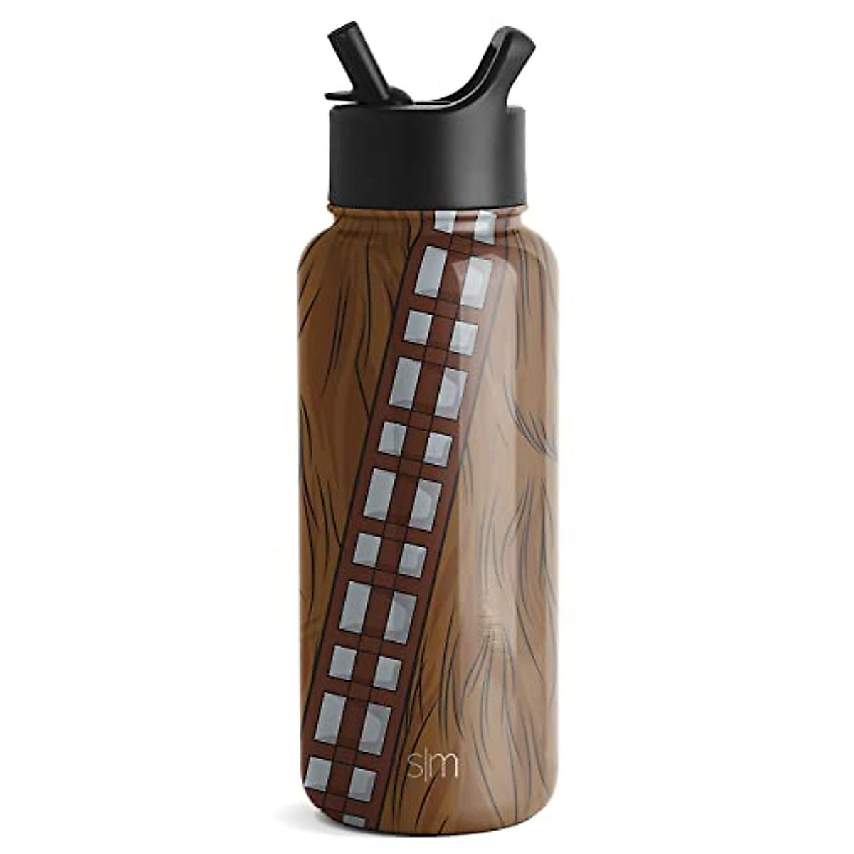 Simple Modern Star Wars Chewbacca Water Bottle with Straw Lid Vacuum Insulated Stainless Steel Metal Thermos | Gifts for Women Men Reusable Leak Proof Flask | Summit Collection | 32oz Chewbacca