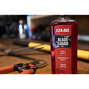 STA-BIL Blade Guard - Premium Blade Lubricant, Helps Maintain Blade Edge, Will Not Harm Plants, Protects Against Rust and Corrosion, Safe for Use On Gas and Electric Equipment, 12oz (22503), Orange