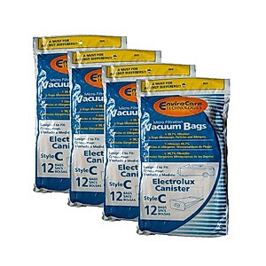 EnviroCare Replacement Micro Filtration Vacuum Cleaner Dust Bags made to fit Vacuum Bags for Electrolux Canisters Style C 48 Bags