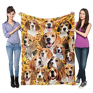 Beagle Dog Fleece Blanket,Super Soft Dogs Flannel Blanket Throw,Beagle Gift for Women Kid Girls,Gift for Dog Lover,Dog Mom Gift,40"x50"