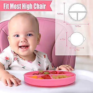 Baby Plate Bowl - Silicone Mini Mat - Super Suction Placemat Bowl with 2 Spoons for Self Feeding, 100% Safe Silicone, Dishwasher and Microwave Safe KingKam