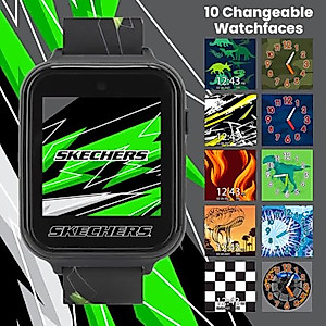 Skechers Kids Smart Watch with Games, Camera, and Fitness Tracker – Touchscreen, Alarm, Timer, and Voice Recorder Features, Stylish Abstract Pattern Strap – Fun and Functional Digital Watch for Boys