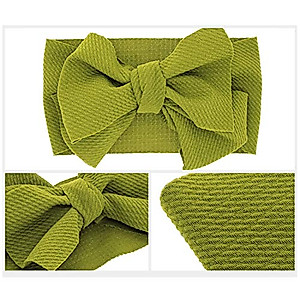 inSowni 9 Pack Solid Big Bow Stretchy Headbands Hair Accessories for Baby Girls Toddlers Kids