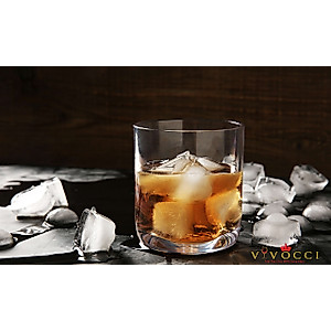 Vivocci Unbreakable Tritan Plastic Rocks 12.5 oz Whiskey & Double Old Fashioned Glasses | Thumb Indent Base | Ideal for Bourbon & Scotch | Perfect For Homes & Bars | Dishwasher Safe Barware | Set of 2